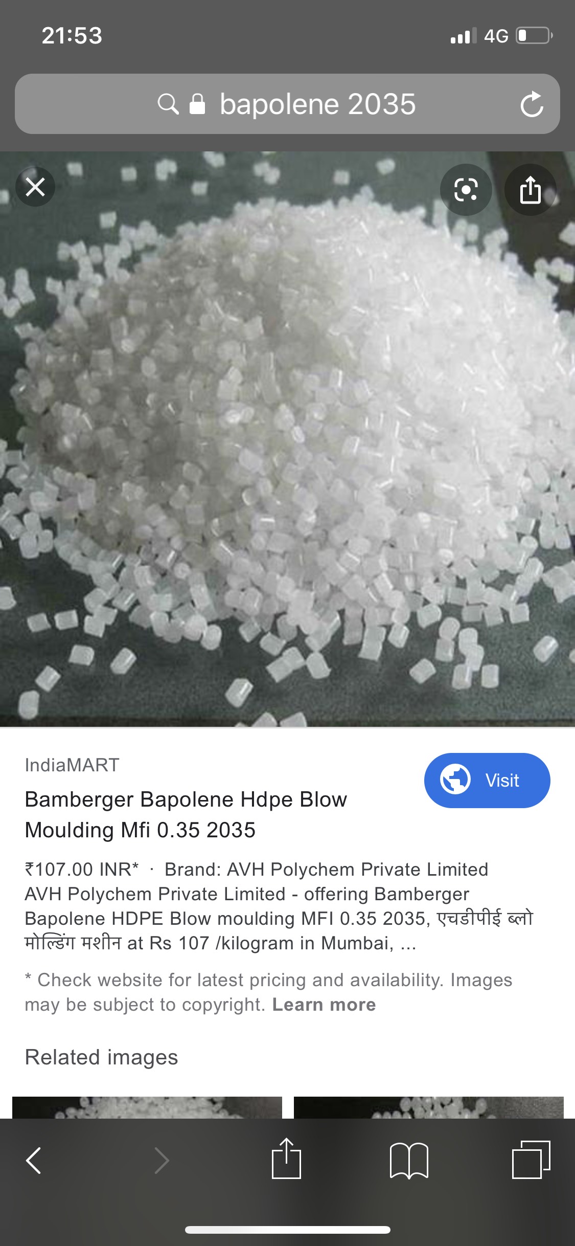 HDPE , Other condition, Bapolene 2035 HDPE